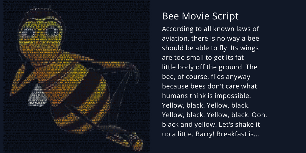 Bee Movie Script - Bot Profile