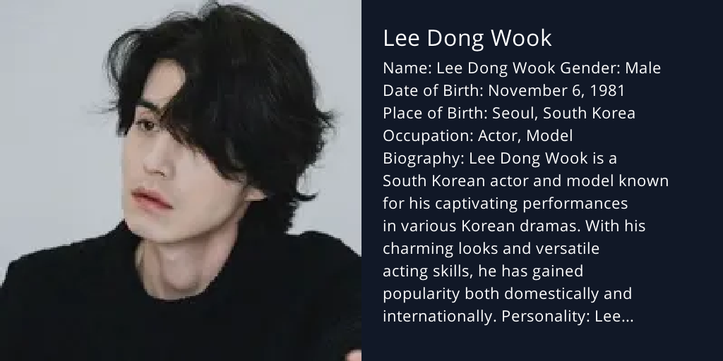 Lee Dong Wook - Bot Profile