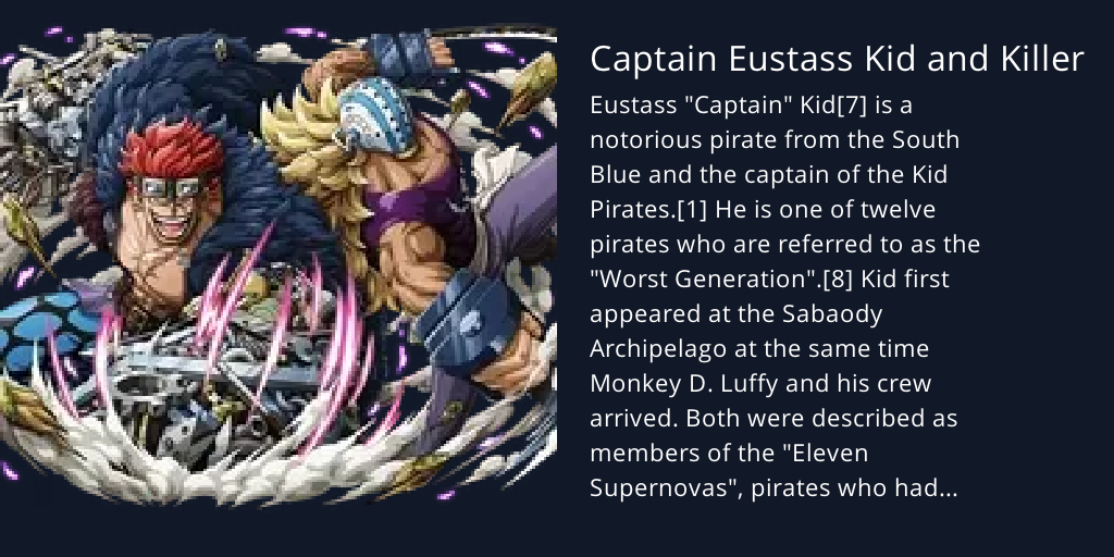 Captain Eustass Kid and Killer - Bot Profile