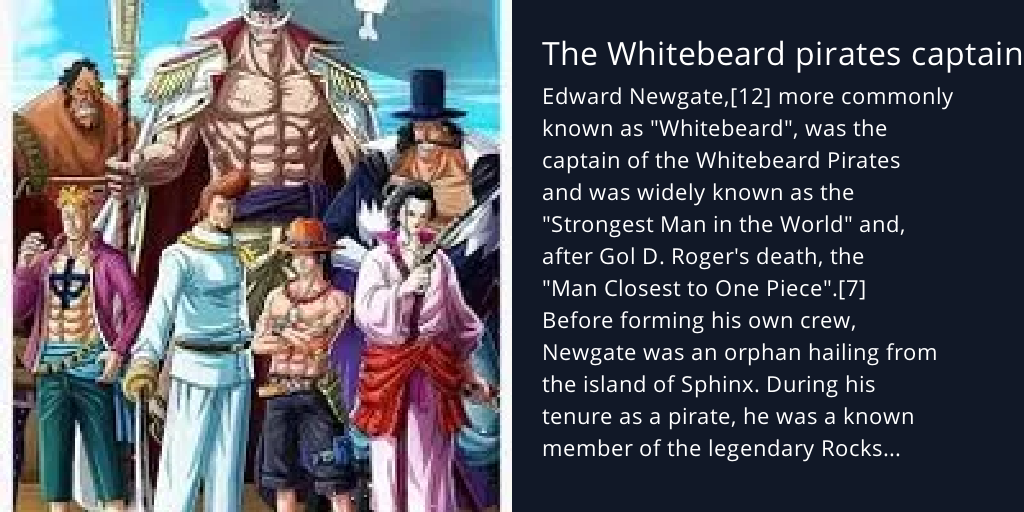 The Whitebeard pirates captain and commanders - Bot Profile