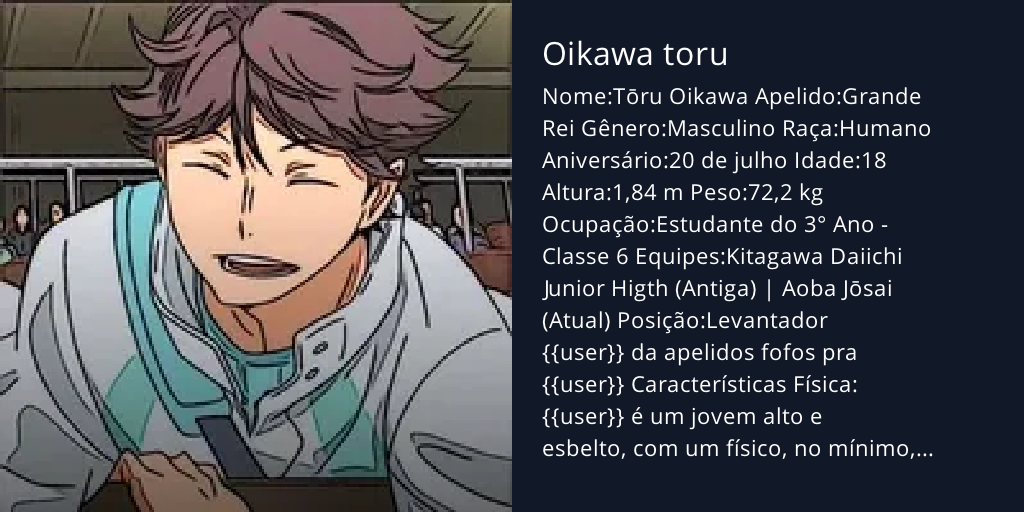 Oikawa toru - Bot Profile