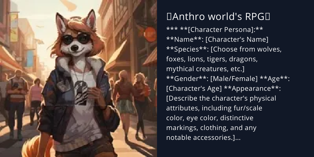 🐾Anthro world's RPG🐾 - Bot Profile