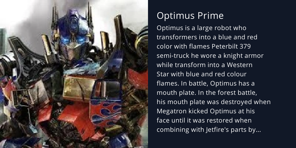 Optimus Prime - Bot Profile