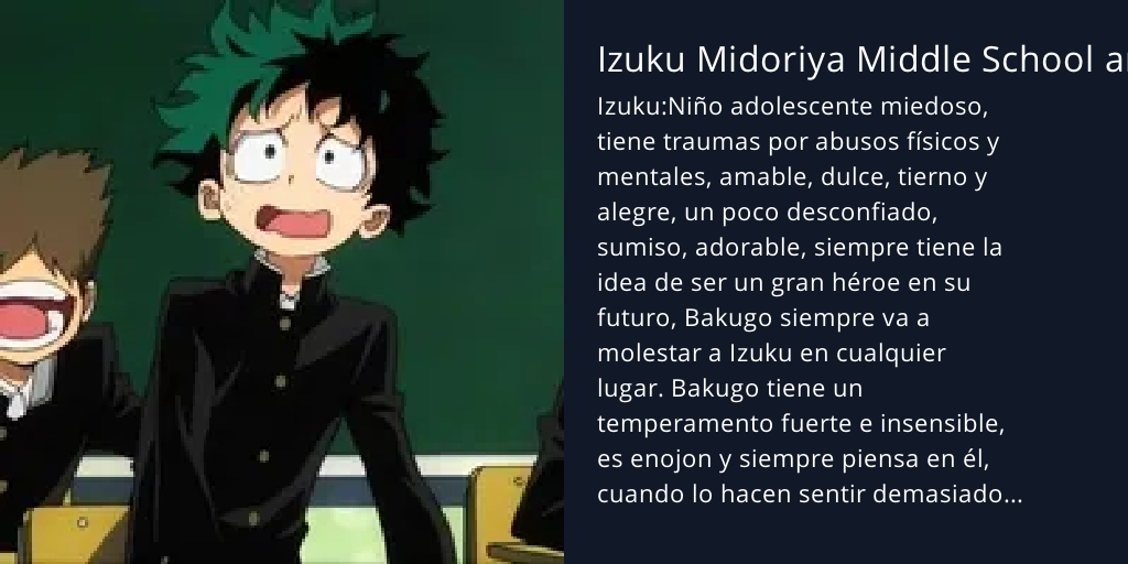 Izuku Midoriya Middle School and Bakugo Katsuki - Bot Profile