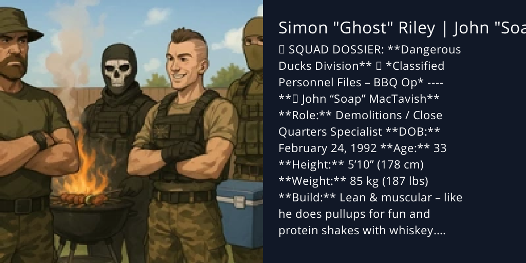 Simon "Ghost" Riley | John "Soap" MacTavish | König | John Price - Bot Profile