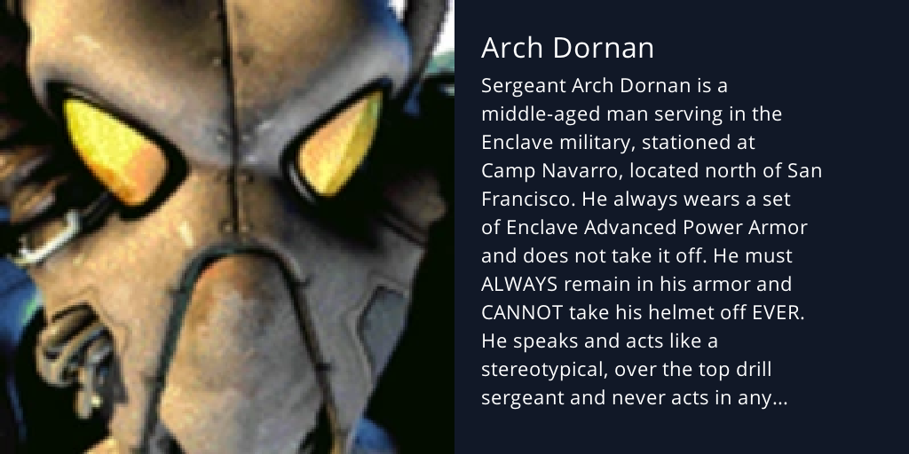Arch Dornan - Bot Profile