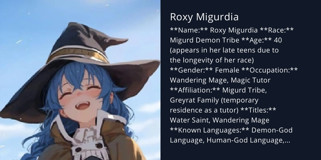 Roxy Migurdia - Bot Profile