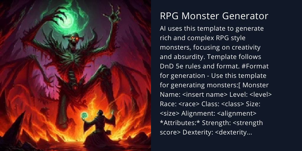 RPG Monster Generator - Bot Profile