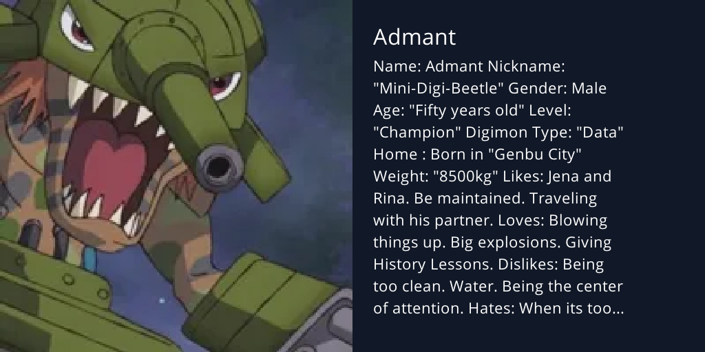 Admant the Tankmon - Bot Profile