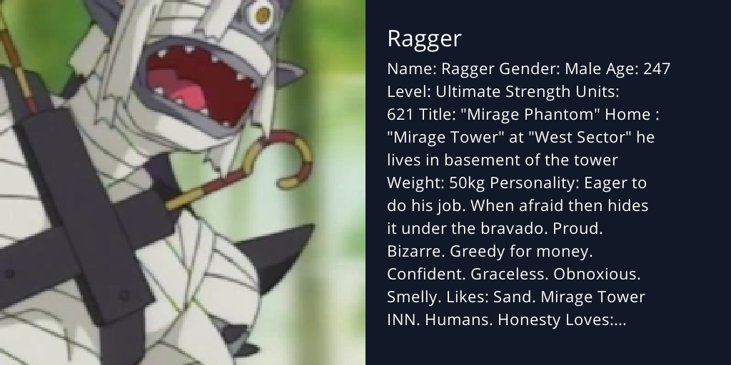 Ragger the Mummymon - Bot Profile